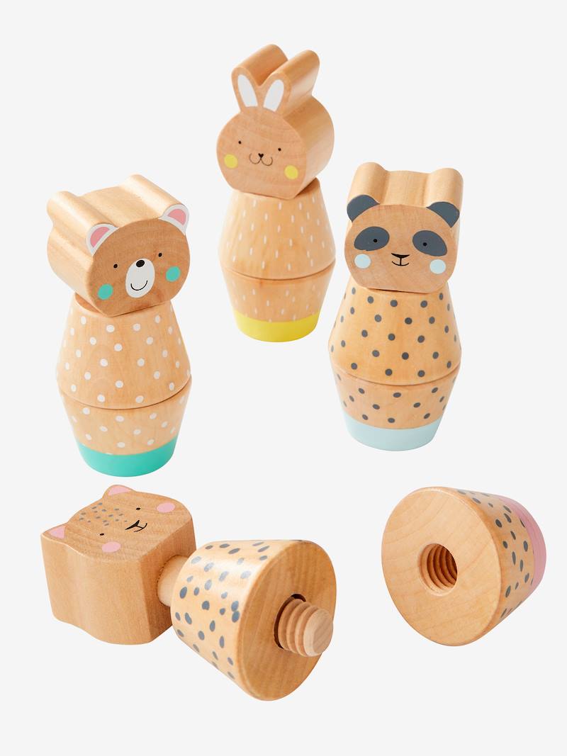 Screw-On Animals Game - Wood FSC® Certified - wood/multi, Toys