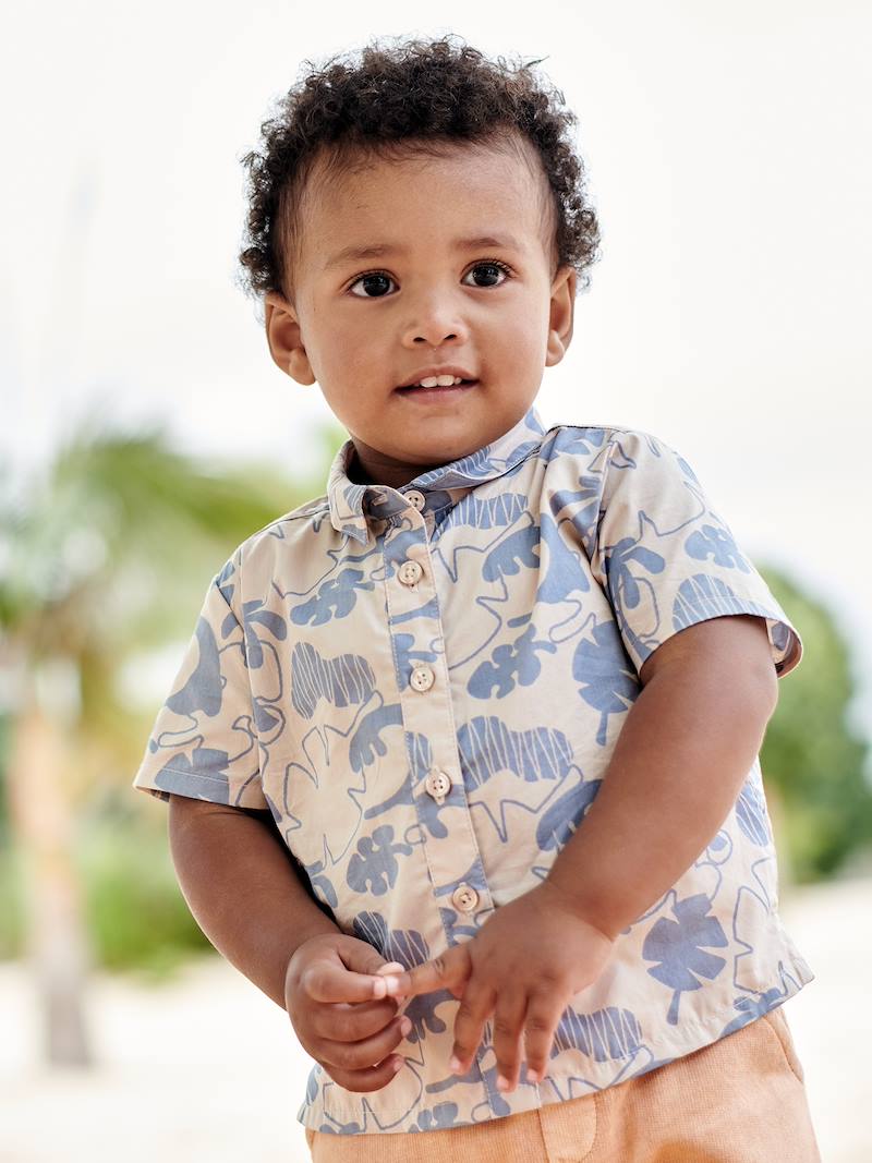 Short Sleeve Shirt for Babies - beige, Baby