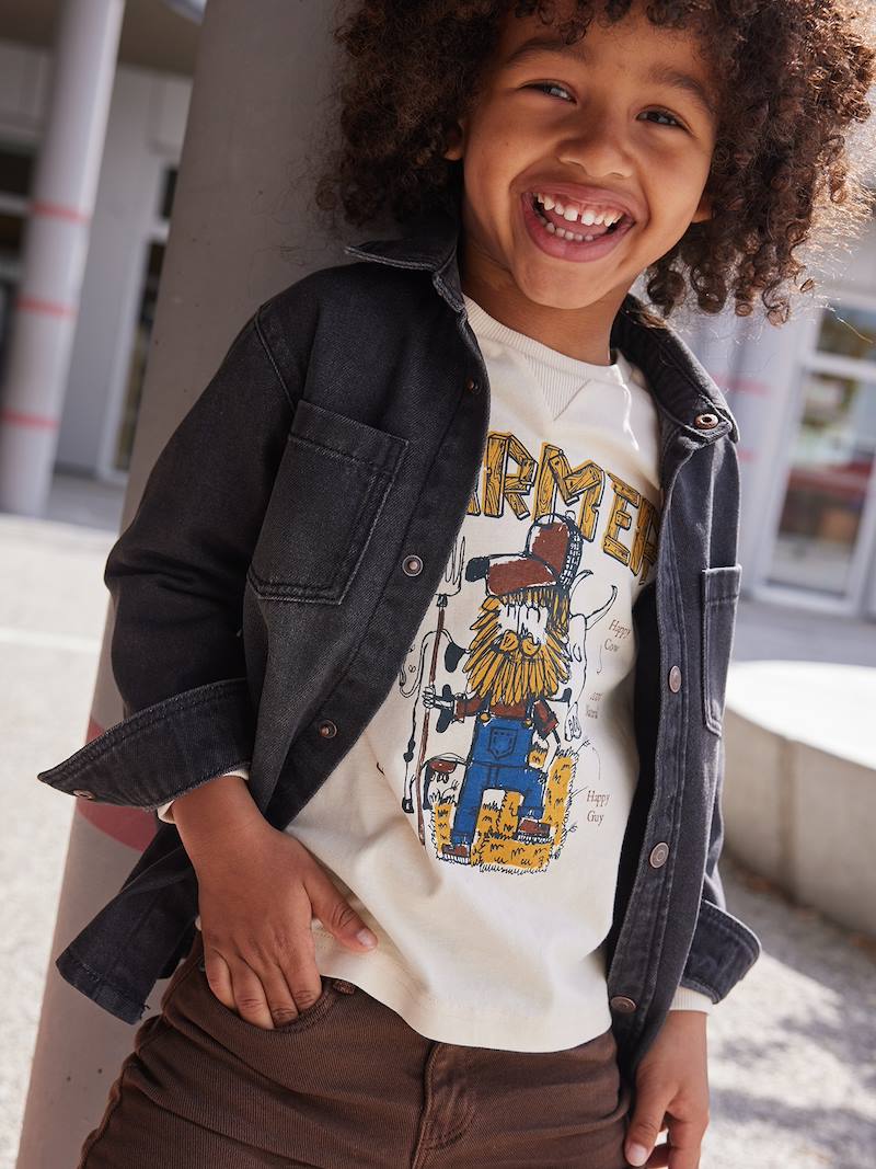 Denim Shirt for Boys - black denim, Boys