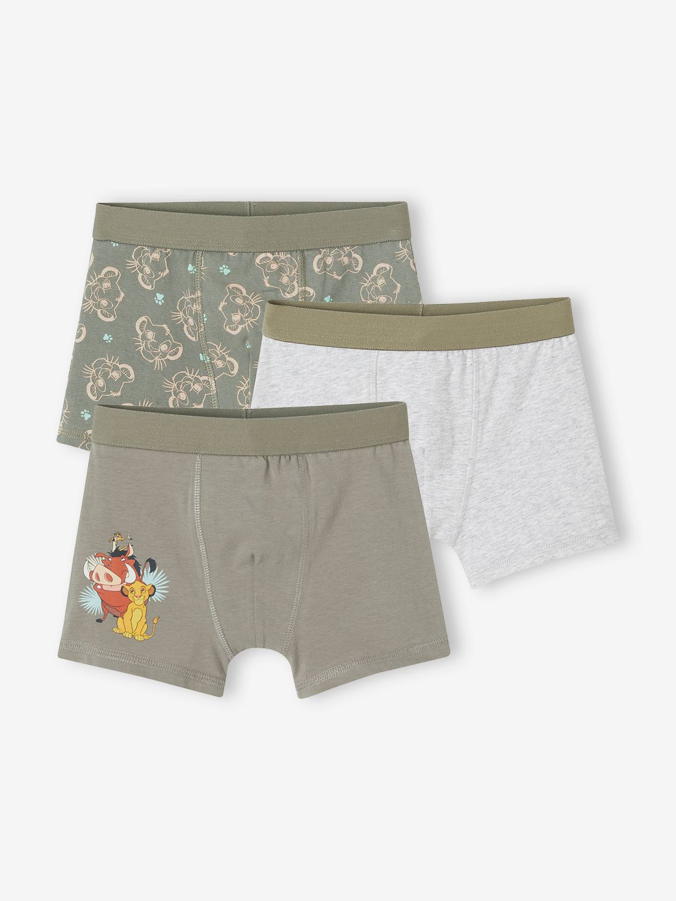Lot de 3 boxers Disney Le Roi Lion - kaki, Garçon