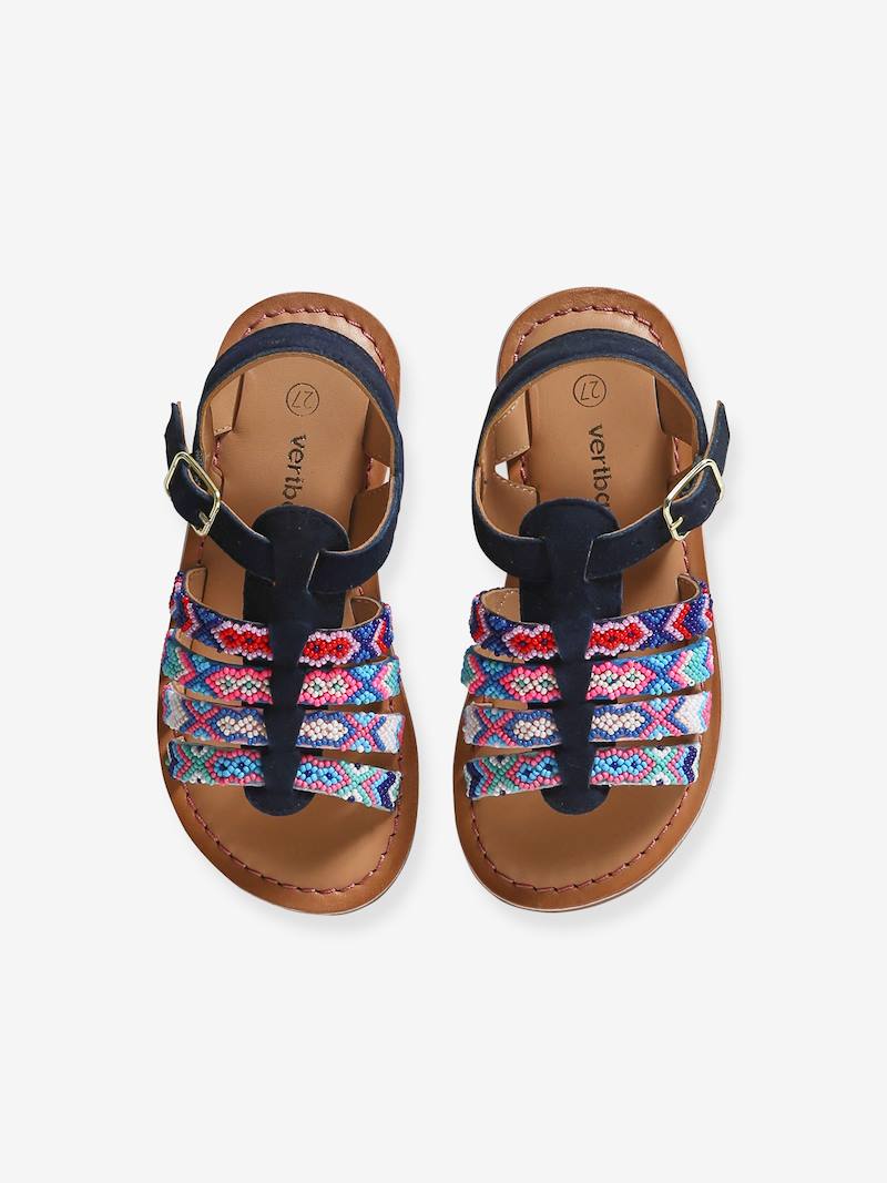 Leather Sandals for Children, Designed for Autonomy - set blue, Shoes