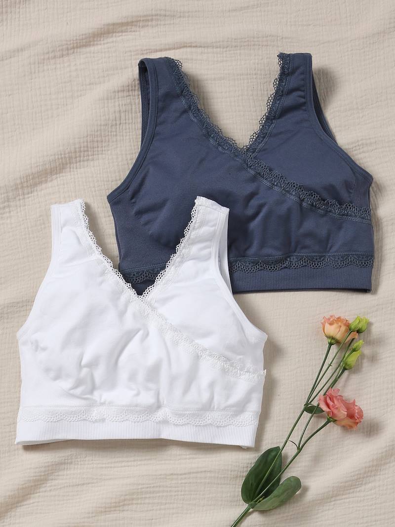 Pack of 2 Crossover Bras, Lace Finish, Maternity & Nursing Special ...