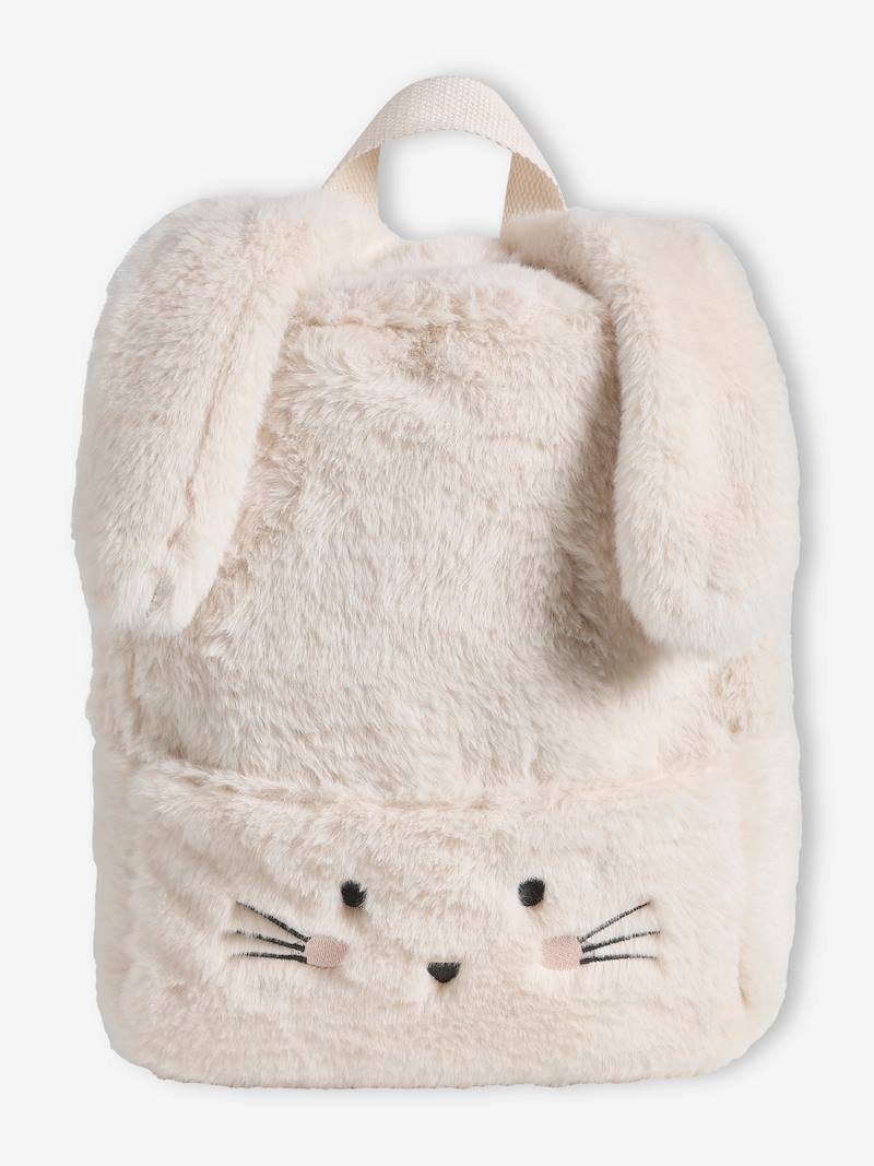 Bunny Rabbit Pre-School Backpack in Faux Fur - ecru, Baby