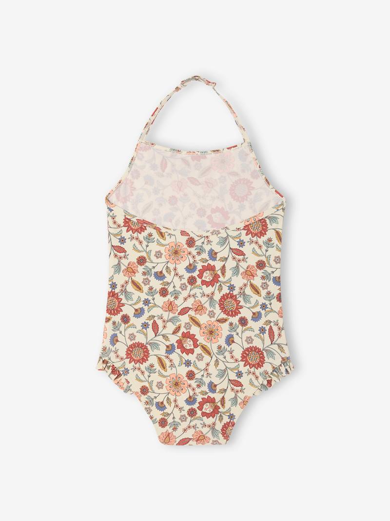 One-Piece Swimsuit, Ties at the Neck, for Girls - ecru, Girls
