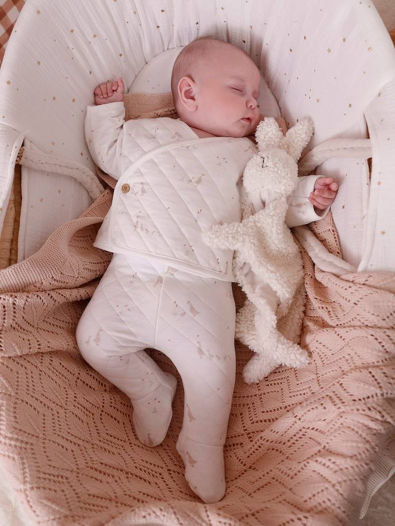 Rabbit Comforter & Rattle in Sherpa - white, Toys