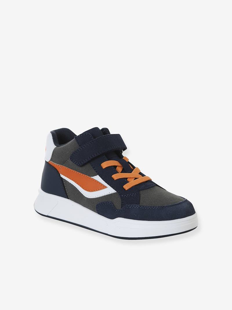 High-top trainers with touch-and-close fastening and elasticated laces ...