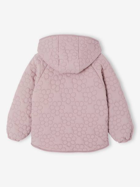 Lightweight Floral Jacket with Hood for Girls - grey green, Girls
