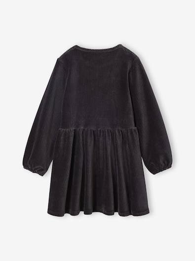 Fancy Corduroy Dress for Girls - anthracite, Girls